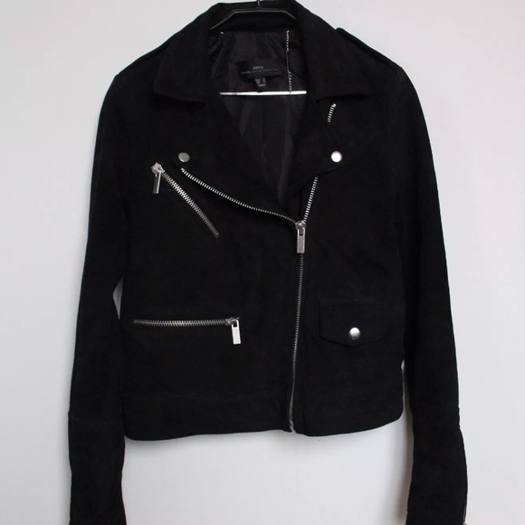Mango | Jackets & Coats | Mango Suede Leather Moto Biker Jacket | Poshmark